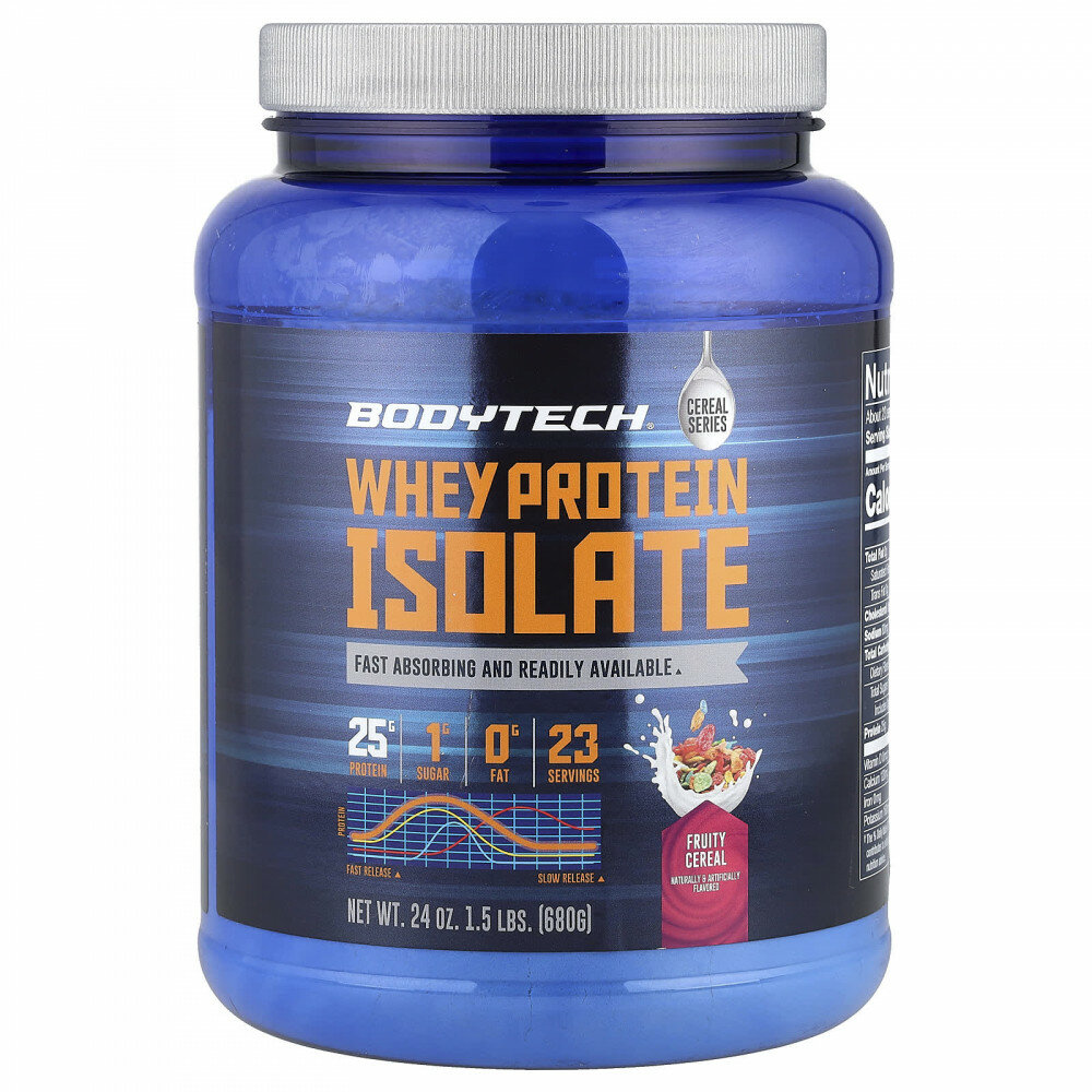BodyTech, Изолят сывороточного протеина, фруктовые хлопья, 680 г (1,5 фунта)