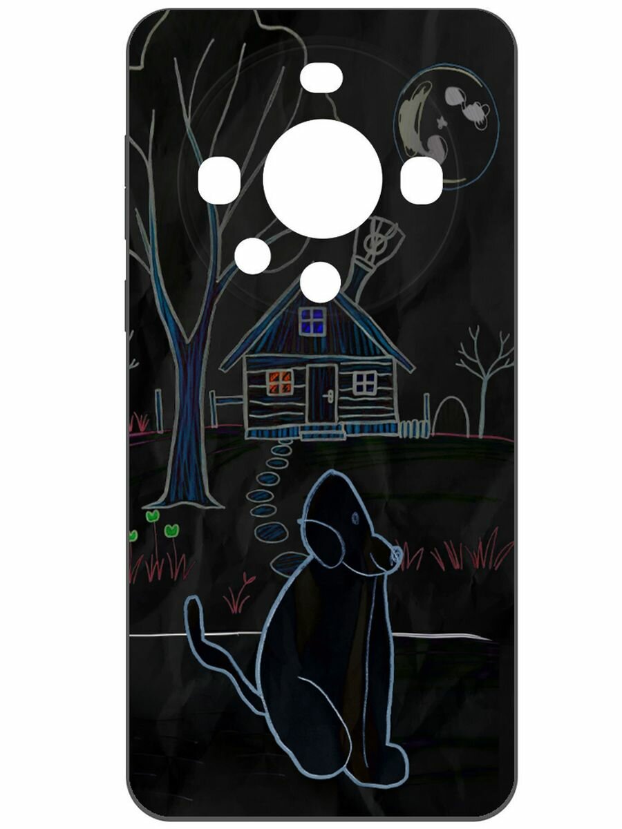 Чехол-накладка Krutoff Soft Case Ночной сторож для Huawei Mate 60 Pro черный