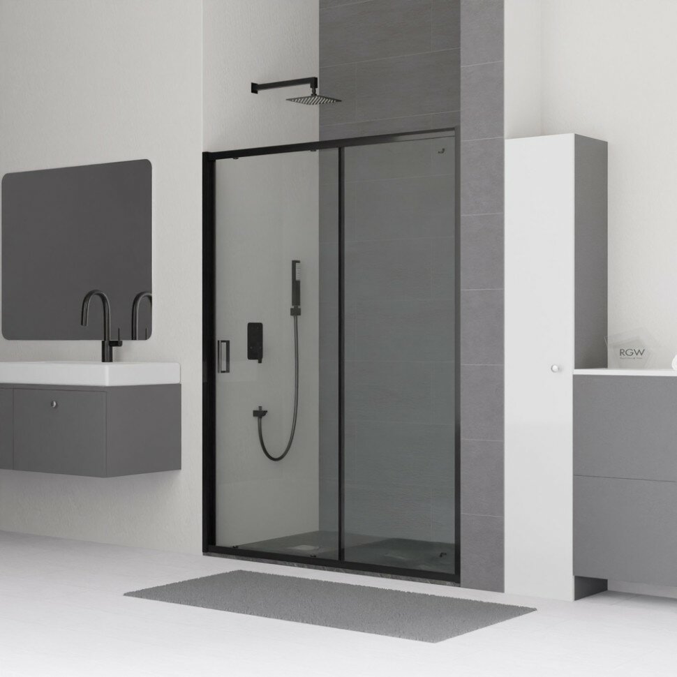 Душевая дверь RGW Classic CL-14B, черный, прозрачная, раздвижная, 1500