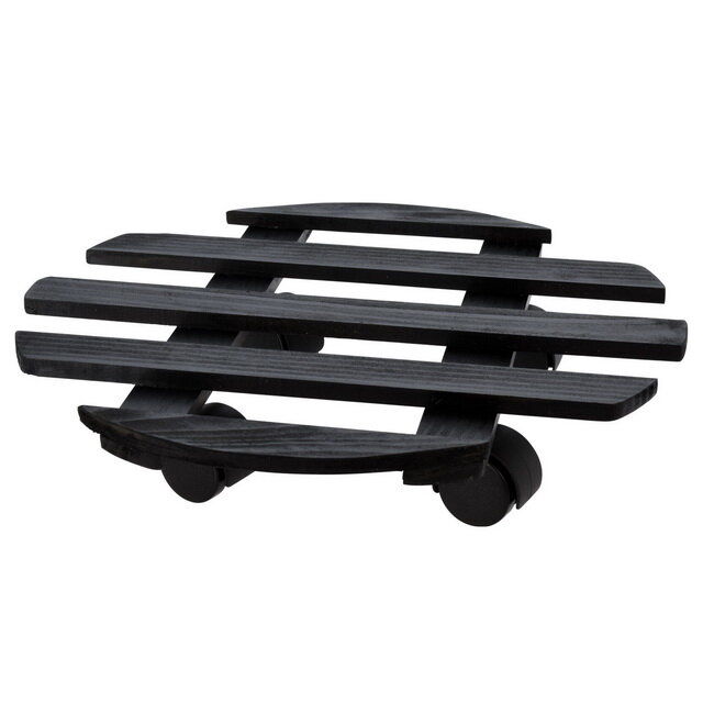 Подставка для цветов на колесиках Mirella Cerchio 28 см черная, Koopman, CR1001640