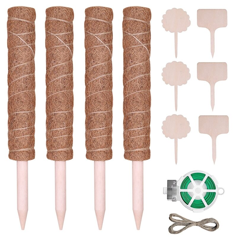 12-дюймовый кокосовый мшистый шест для монстеры и горшечных растений, чтобы расти вверх