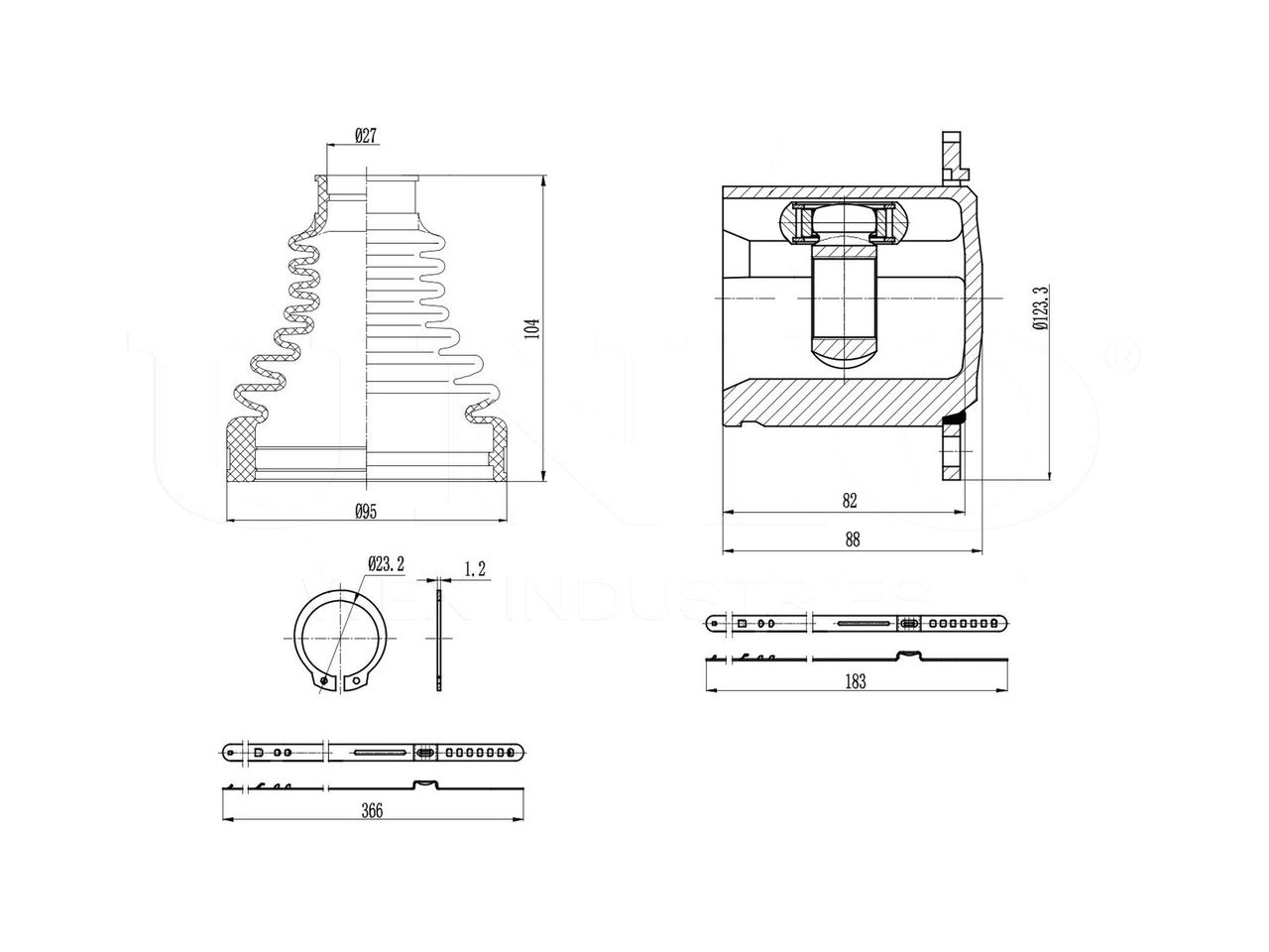UNIO CVJ-30063 (4H0498103A / 4H0498103AV / 4H0498103AX) шрус внутренний VW jetta vi 11-, Audi (Ауди) a6 IV 11-, a4 iv, v 11- (мкпп