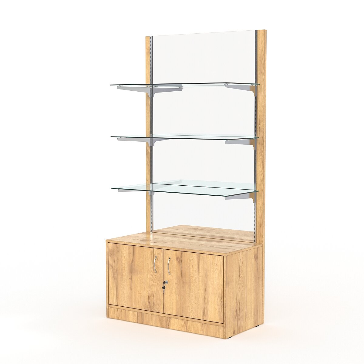 Стеллаж "астерия" №11, задняя стенка Зеркало, Дуб Золотистый. Производитель товара - компания Westcom.