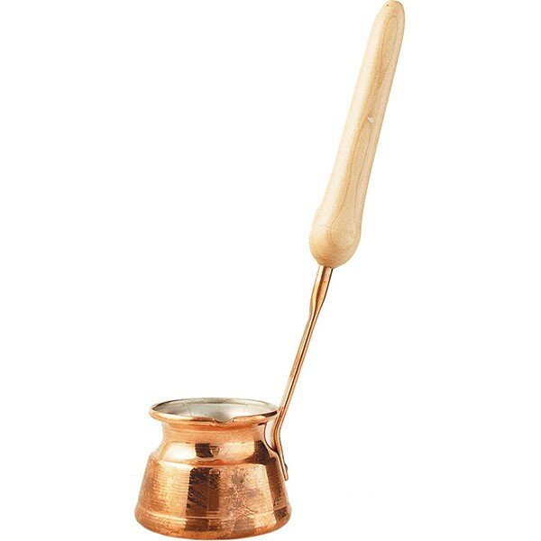 Турка однопорционная, медь, 70мл, D=5/6, H=4, L=17см, золотой (Coba)