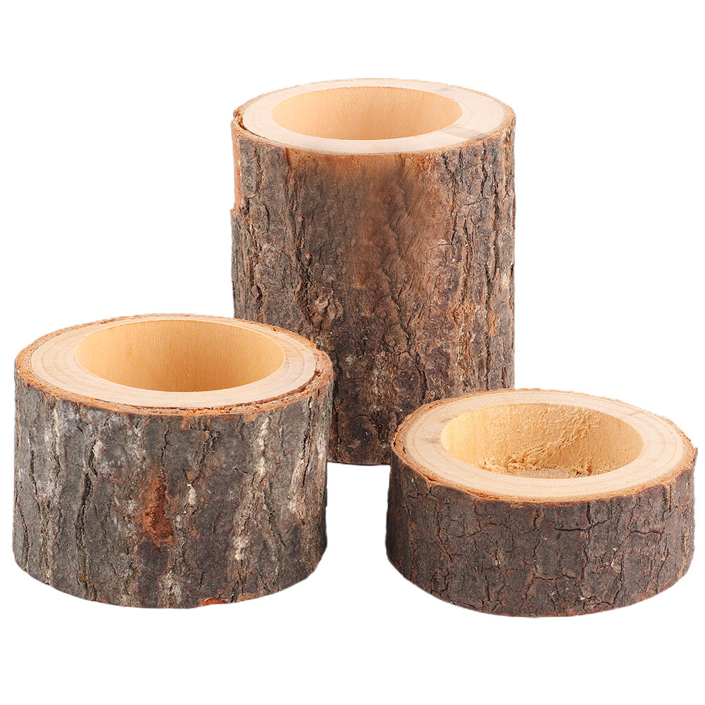 Подсвечники из дерева в деревенском стиле, набор из 3 подсвечников для чайных свечей для свадьбы, дня рождения, вечеринки, украшения дома, подарка в деревенском стиле