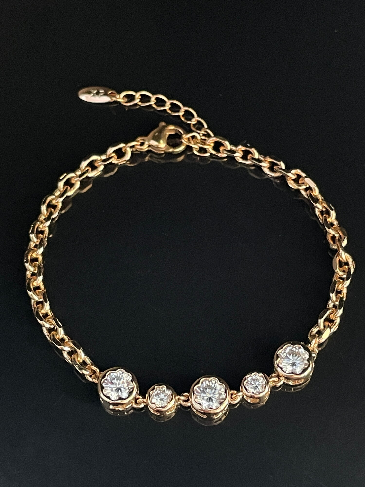 Браслет-цепочка, циркон