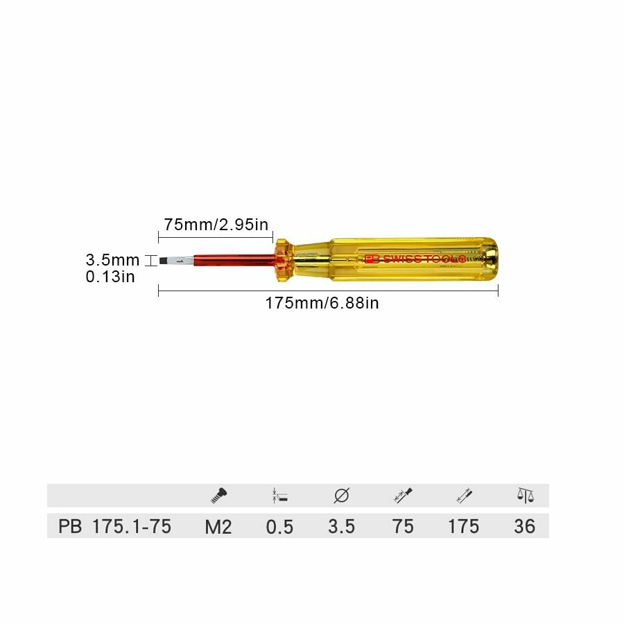 PB Swiss Tools 100-250V шлицевая клеммная отвертка электрика двойного назначения AC Test Pen LED , PB 175.1-75