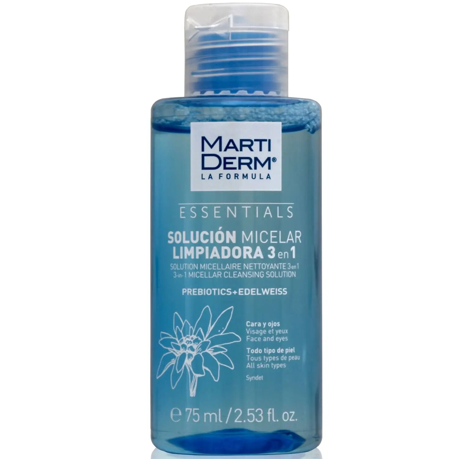 MARTIDERM Эссеншлс Мицеллярный очищающий раствор 3 в 1, 75 мл