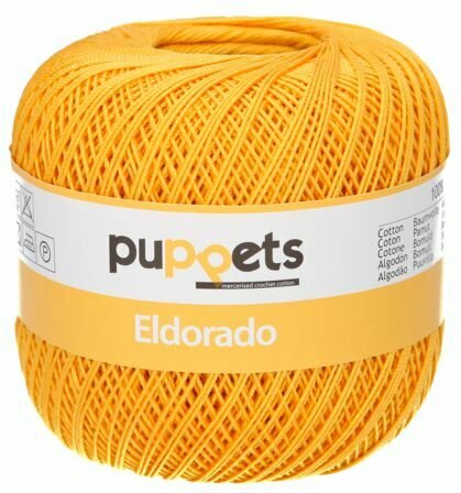 Eldorado /Эльдорадо/ нить кроше (пряжа для вязания крючком) Puppets, MEZ Венгрия, 4574010 (07524, ярко-желтый)