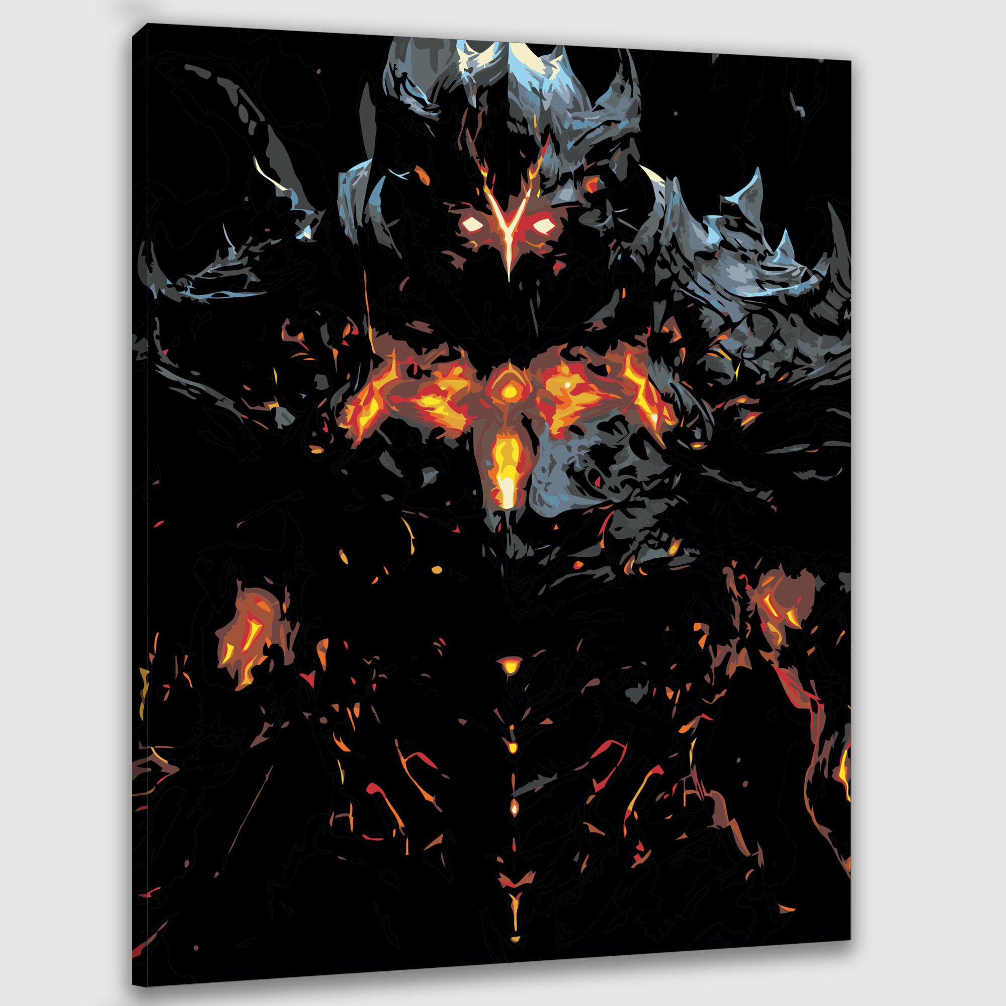 Картина по номерам 40x50 см, цифровое искусство, доспехи, берсерк, Гатс, руны, металлические текстуры, композиция