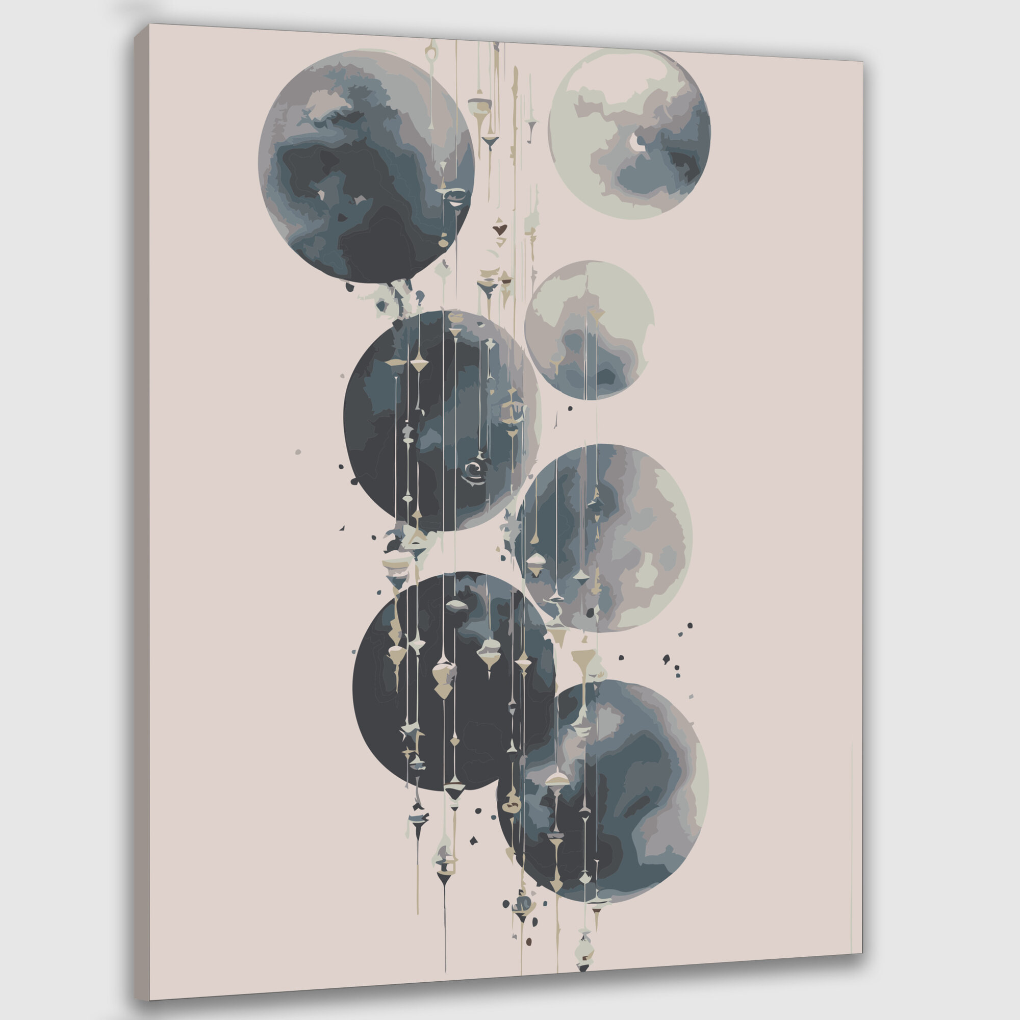 Картина по номерам 40x50 см, акварельная картина, фазы Луны, ночное небо, полный светящийся шар