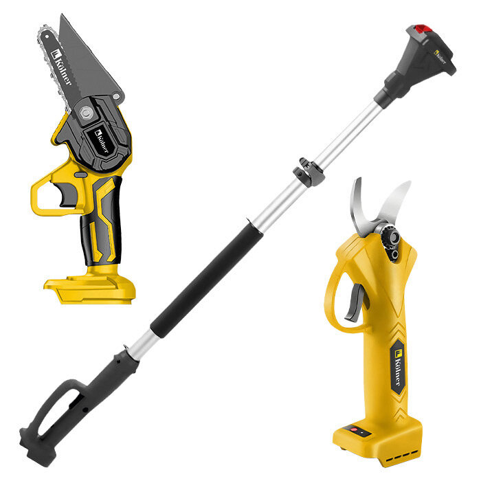 Набор аккумуляторного инструмента Kolner секатор + цепная пила + штанга KPR 18BL + KCS 18 + 2S. 18V UNI-M Standard