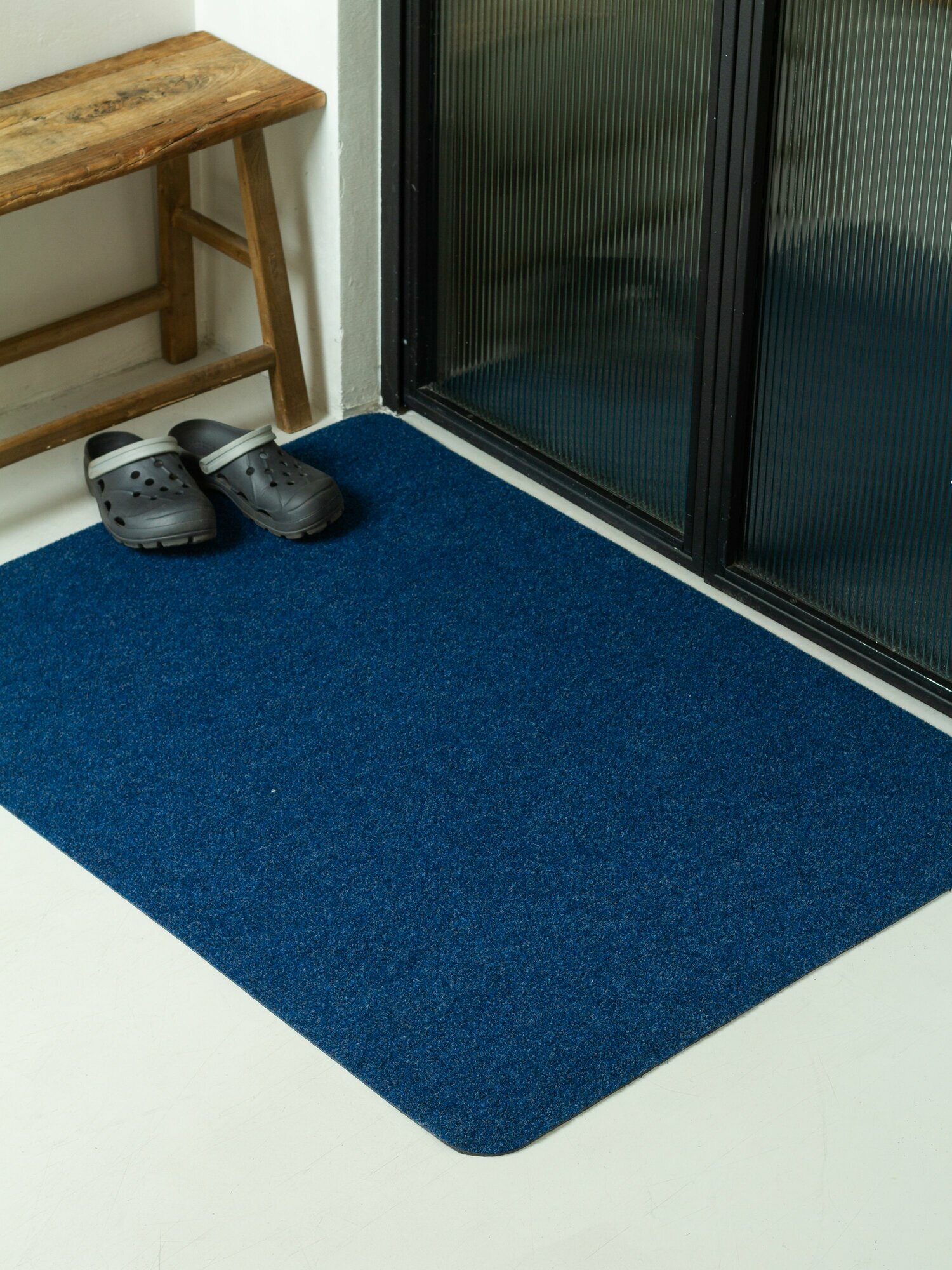 Коврик мэри 90 х 120 см синий входной грязезащитный придверный влаговпитывающий прорезиненный в прихожую