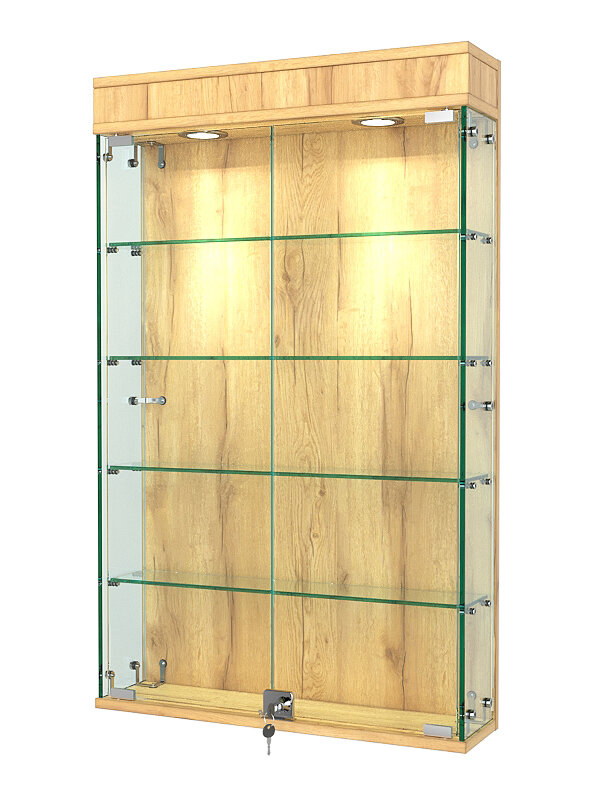 Витрина "атриум" настенная №2А-1, Дуб Золотистый. Производитель товара - компания Westcom.