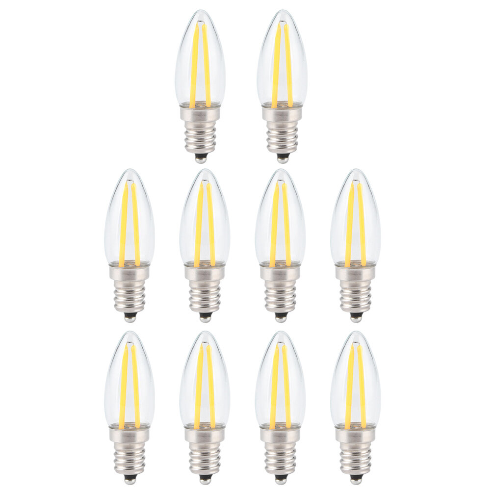 10pcs E12 1,5 Вт AC230V Длинные нити мини -светодиодные лампочки для домашнего автомобильного ландшафтного освещения