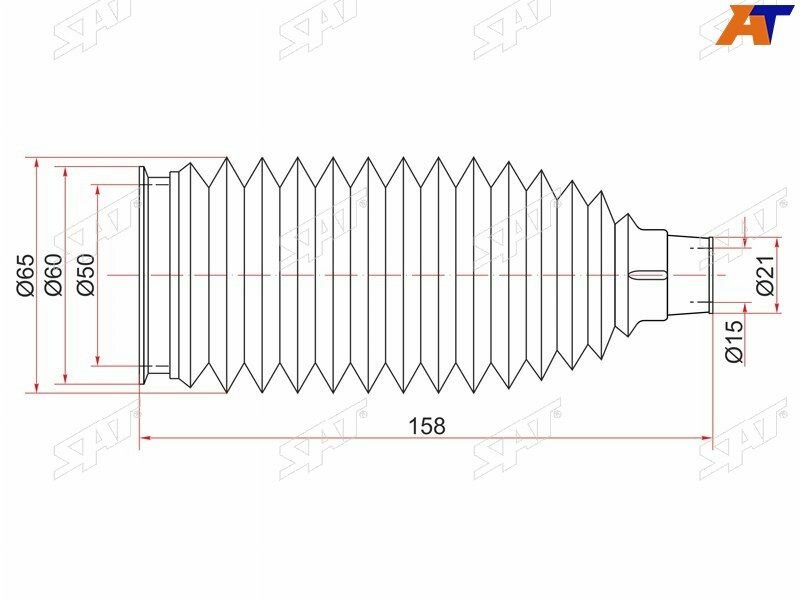 . SAT Пыльник рулевой рейки TOYOTA HIACE REGIUS ACE 04-