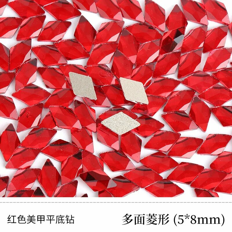 Стразы для ногтей Красные 5x8mm, 100шт