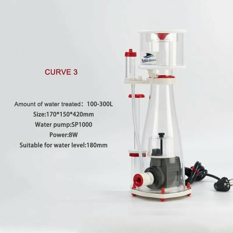 Внутренний протеиновый скиммер для аквариума Bubble Magus Curve 3/A3, насос постоянного тока, фильтр для аквариума с морской водой