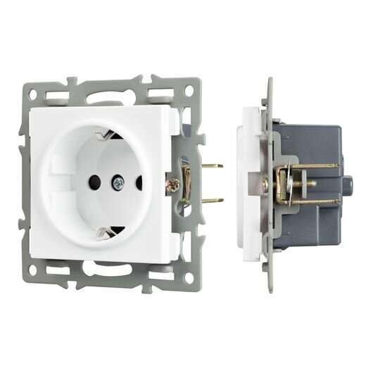 Механизм электрической розетки SCT-MEU1-PL-WH (250V, 16A) (Arlight)