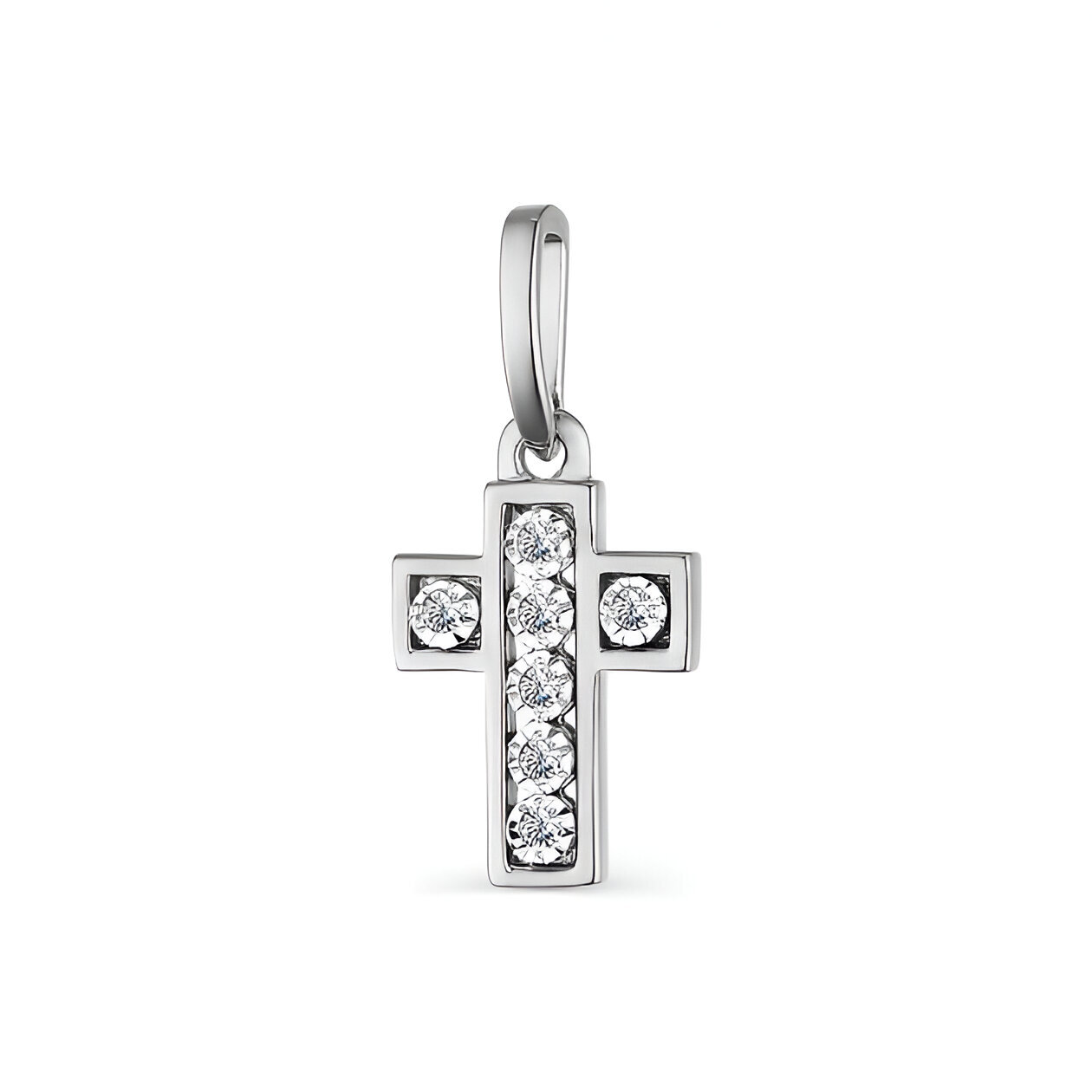 Подвеска, белое золото, 585 проба, бриллиант