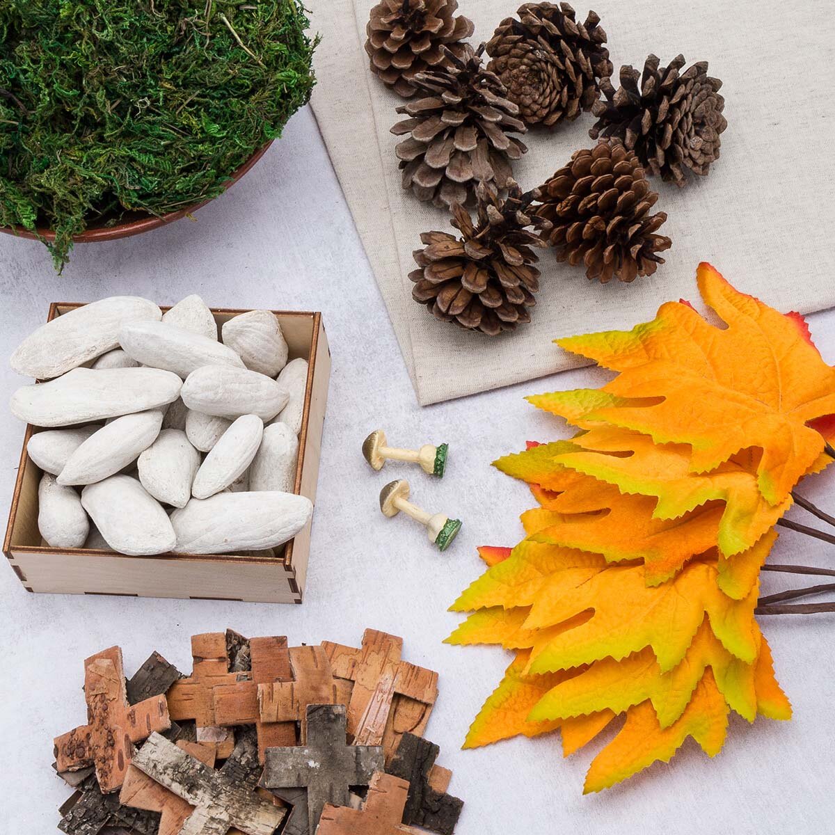 Набор для творчества Айрис №1, природные материалы, диаметр 7,5 см, 6 дизайнов, светло-золотистый