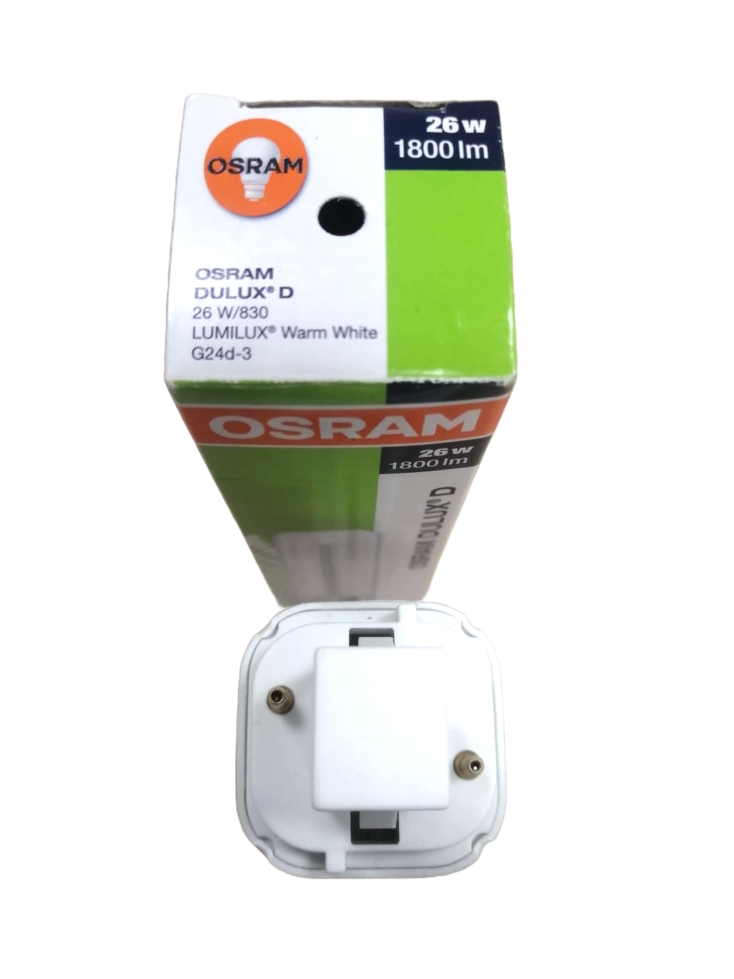 Лампа Osram Dulux D 26w/830 G24d-3 люминесцентная 26 Вт, теплый белый свет 3000K