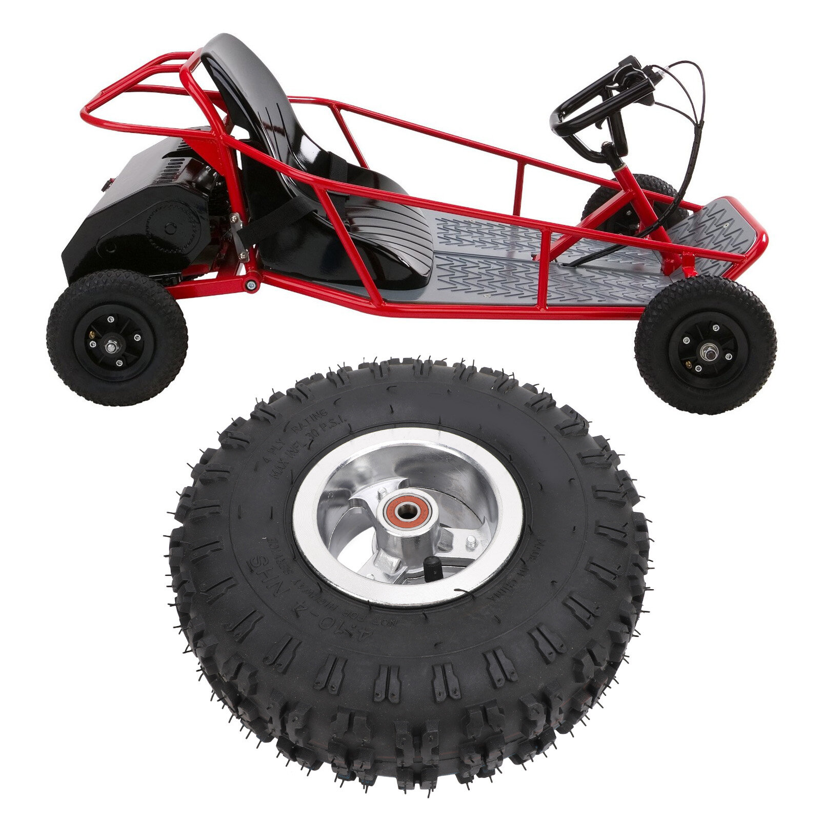 4-дюймовая шина с ободом 4.10‑4 6PR повышенное сцепление высокая устойчивость сменная шина колесо для картинга своими руками мини внедорожный автомобиль мини мотоцикл