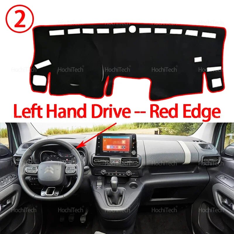 Защитная накладка на приборную панель для Citroen Berlingo для Peugeot Partner для Opel Combo Life 2019-22, солнцезащитный козырек, аксессуары для защиты