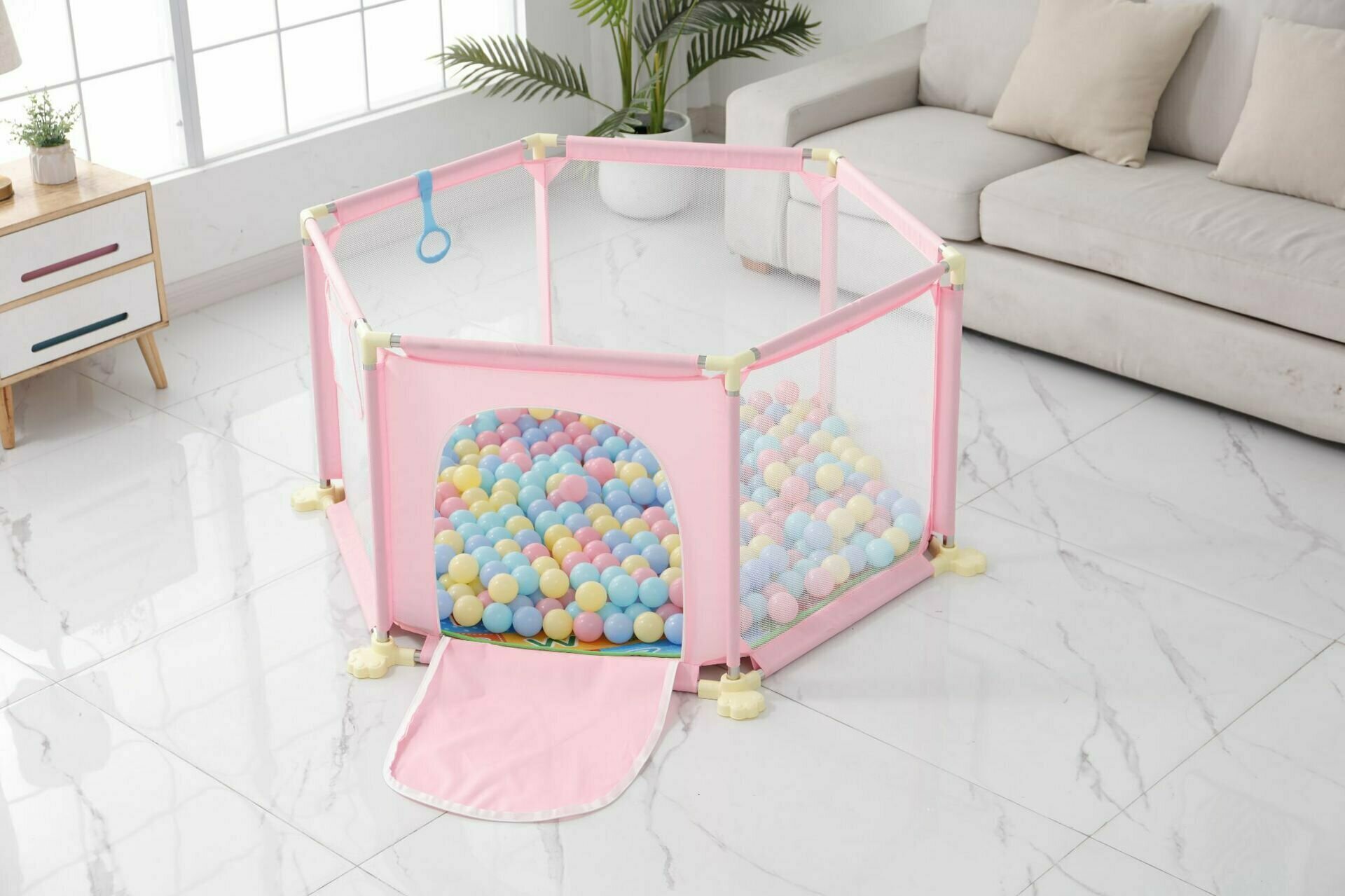 Игровой забор, для детей от 0 до 3 лет, металл, розовый, 2.8 кг