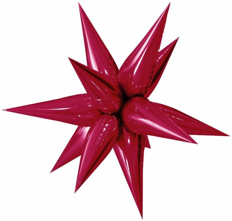 Шар фольгированный Falali 3D 26', 66 см Звезда, Составная, Бургундия