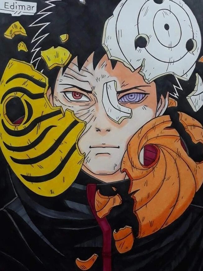 Алмазная мозаика на подрамнике "Наруто" круглые бриллианты 40х50см