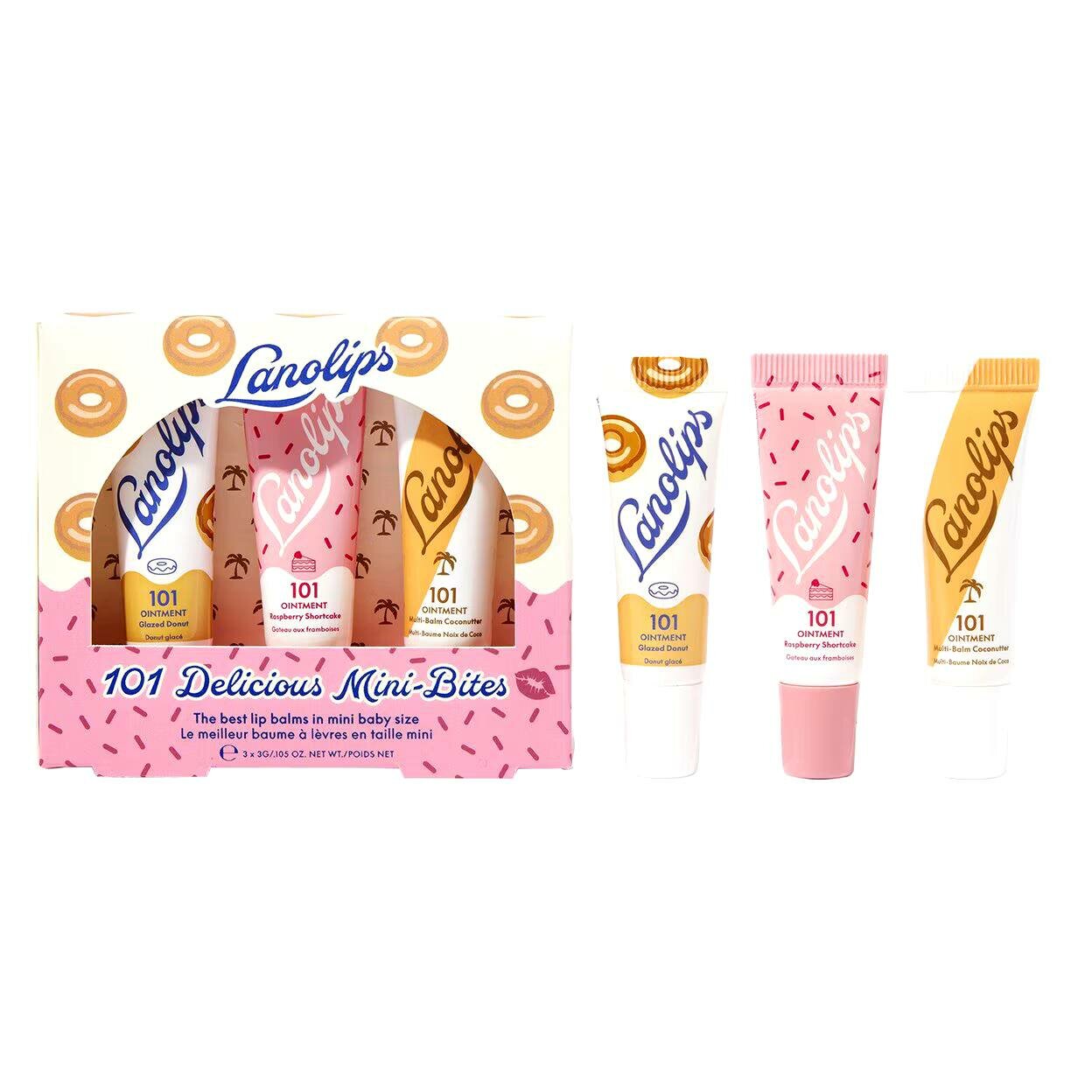 Набор бальзамов для губ Lanolips 101, мини-набор, увлажнение