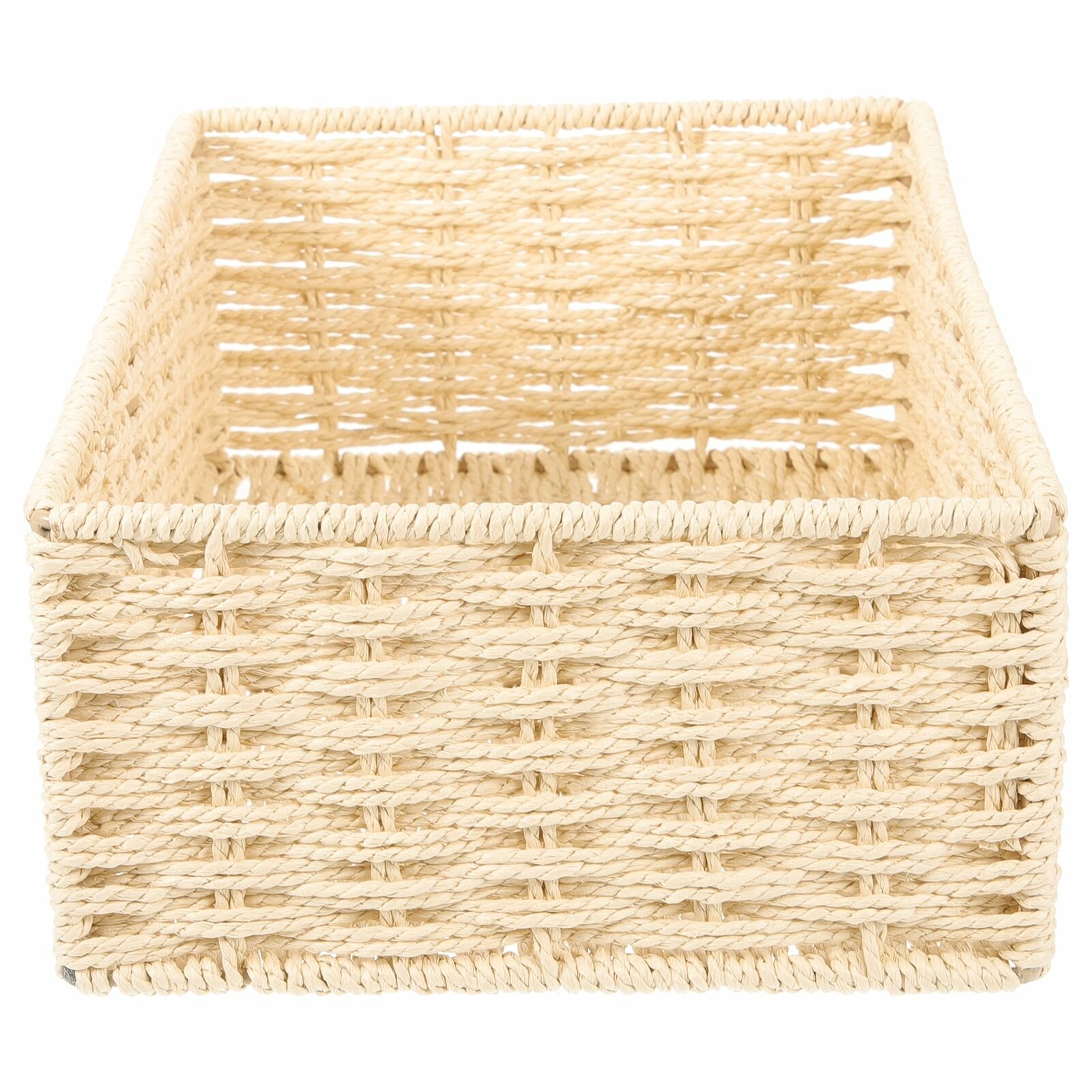 Средняя плетеная корзина из круглой бумаги для кухонного стола или офиса, компактные габариты 29.5x18.5 см