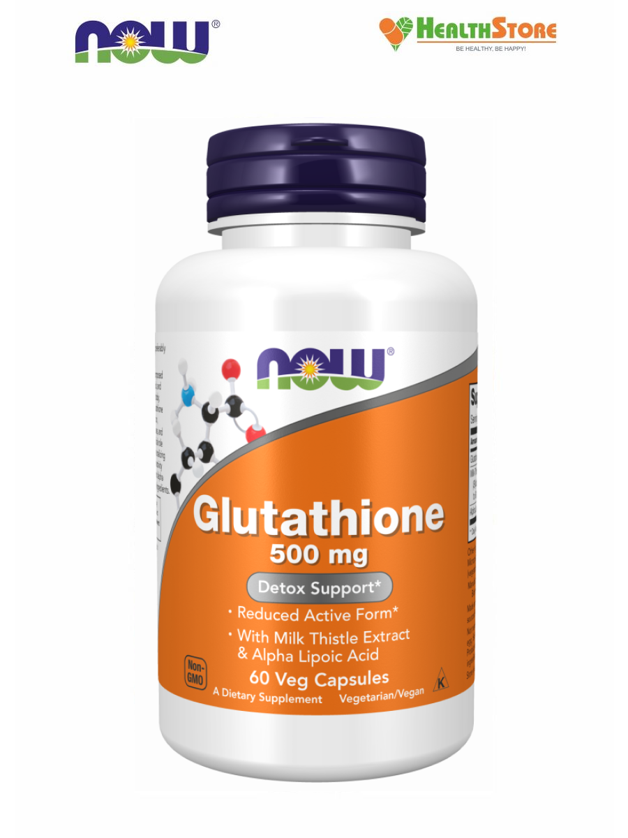 NOW Glutathione 500мг 60 капсул антиоксидант спортивный Нау Глутатион 500 мг
