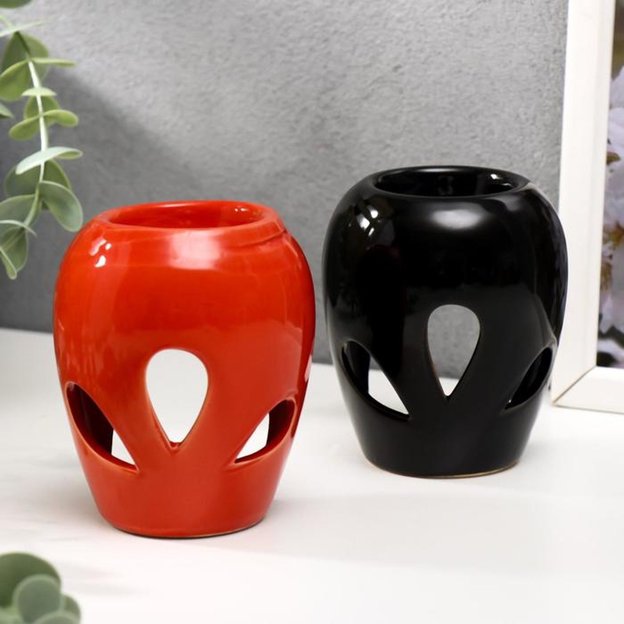 Аромалампа для эфирных масел «Лепестки», керамика, 9.3×7.5×7.5 см, микс