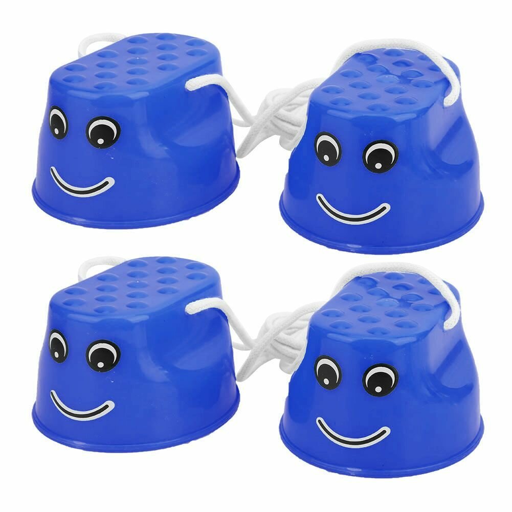 2 пары детского тренировочного оборудования, утолщенные ходули, обувь для детей, балансирующие ноги, прогулочная игрушка, синяя39