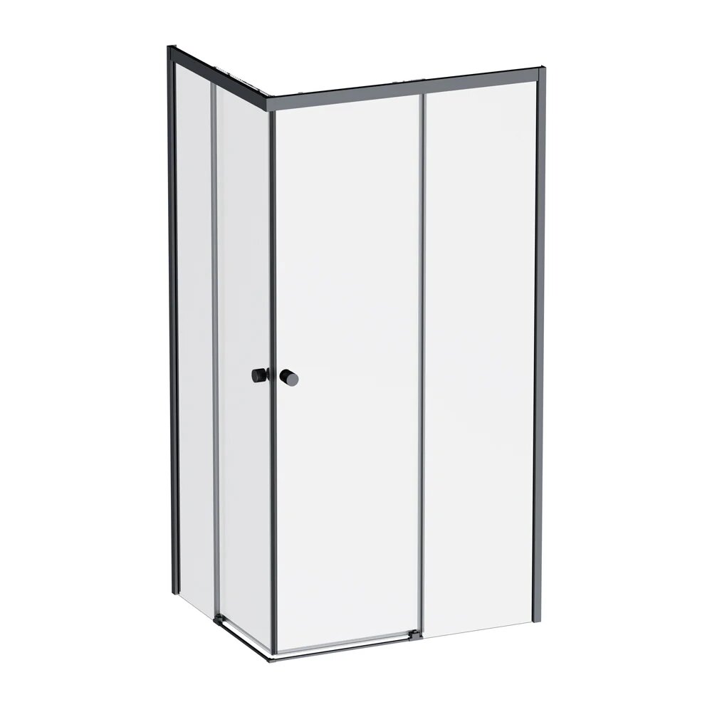 Душевой уголок AM.PM X-Joy W94G-403-100280-BT1K без поддона, стеклянный, черный, 99x79, прямоугольный, раздвижной