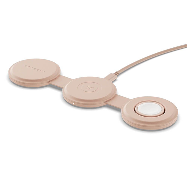 Беспроводное зарядное устройство Satechi OntheGo 3-в-1 (ST-QTG31R) нежно-розовый