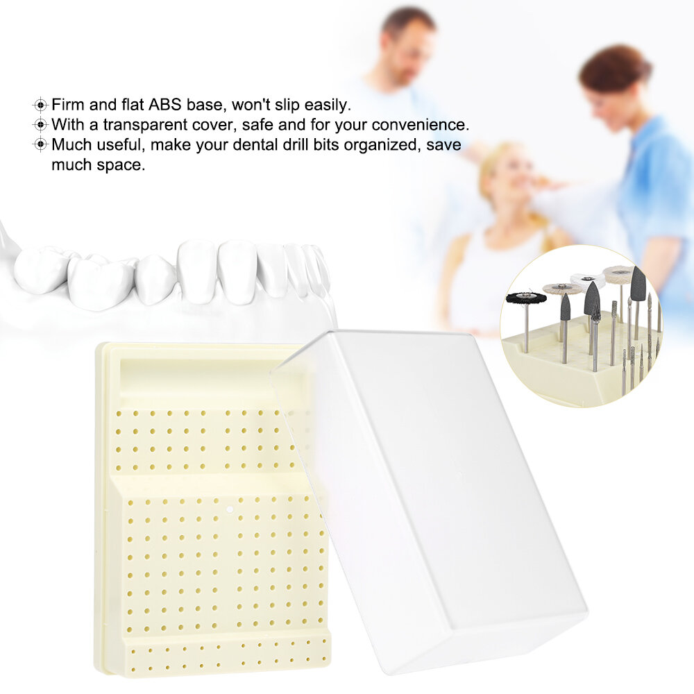 Держатель для стоматологического сверла, подставка для стоматологического бора, органайзер, контейнер, дисплей, прозрачная крышка, пластиковый стоматологический аксессуар, 168 отверстий