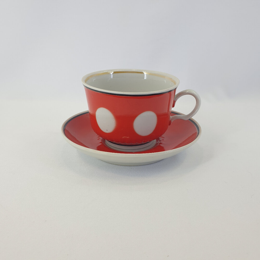 Чайная пара Тернополь, фарфор крытье 230 мл, винтаж СССР