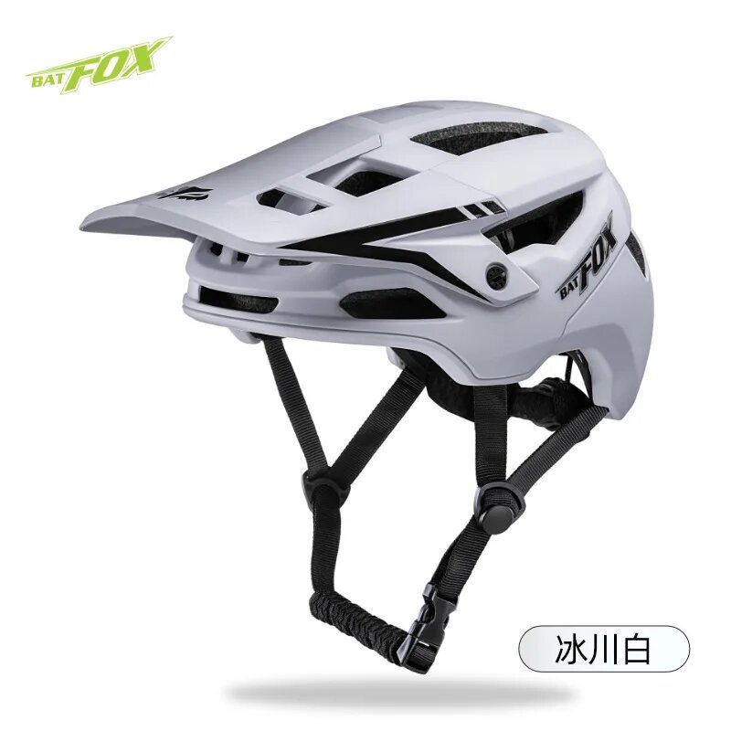 BATFOX 2025 шлем для горного велосипеда PC Shell EPS Buffer Technology 54-59 см сертифицированный безопасностью унисекс шлем для взрослых MTB и шоссейного велосипеда, White, M 55-58CM