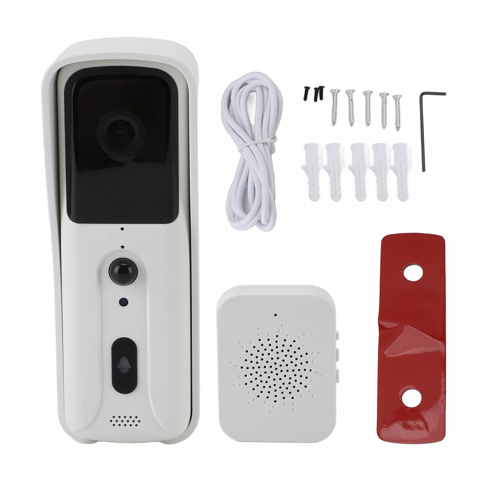 Умный видеодомофон 1080P, PIR-датчик, голосовой вызов, Wi-Fi, белый