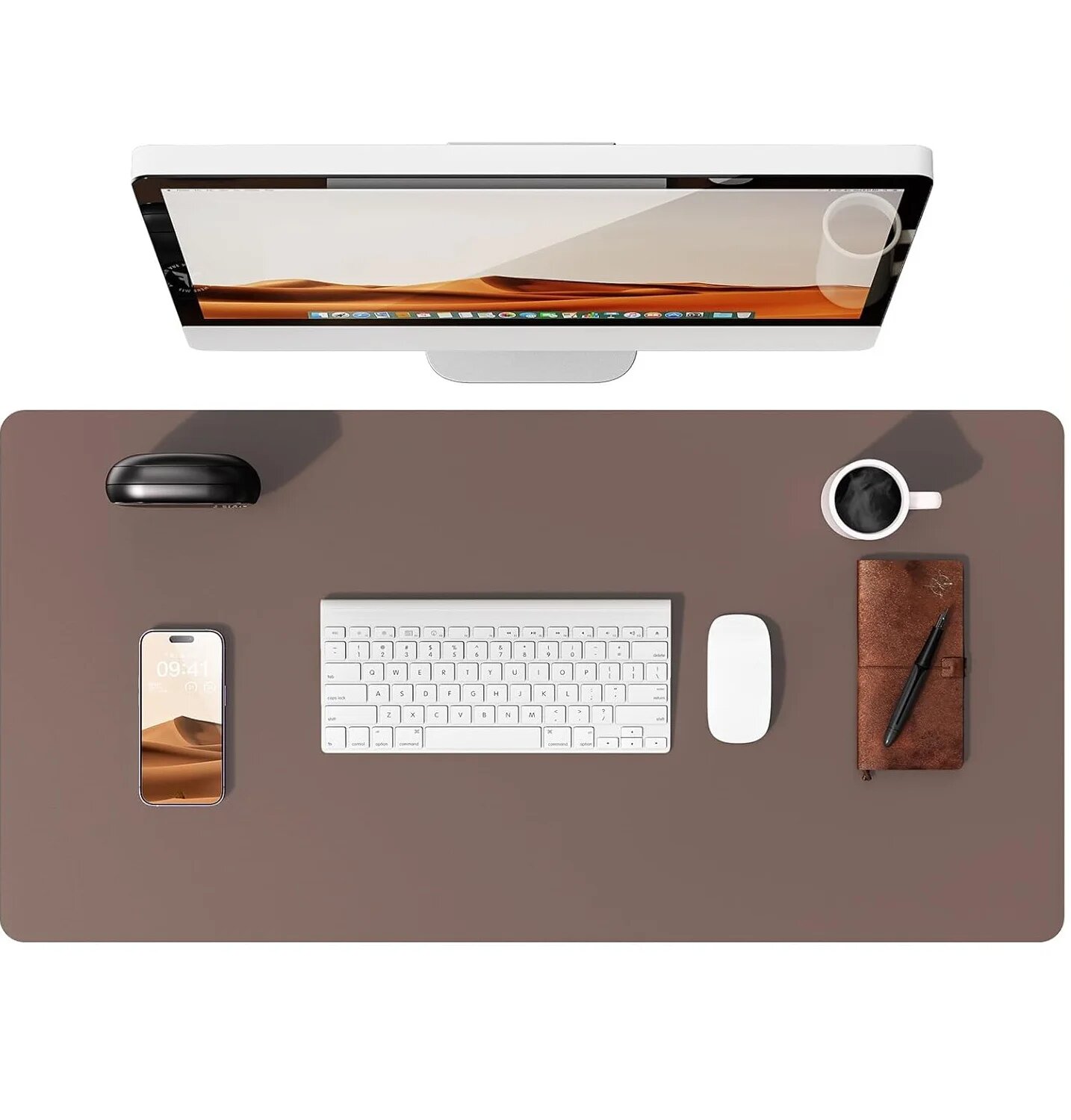 Большой коврик для мыши, офисный настольный коврик, кожаный защитный коврик для стола, нескользящий коврик из искусственной кожи, коврик для ноутбука