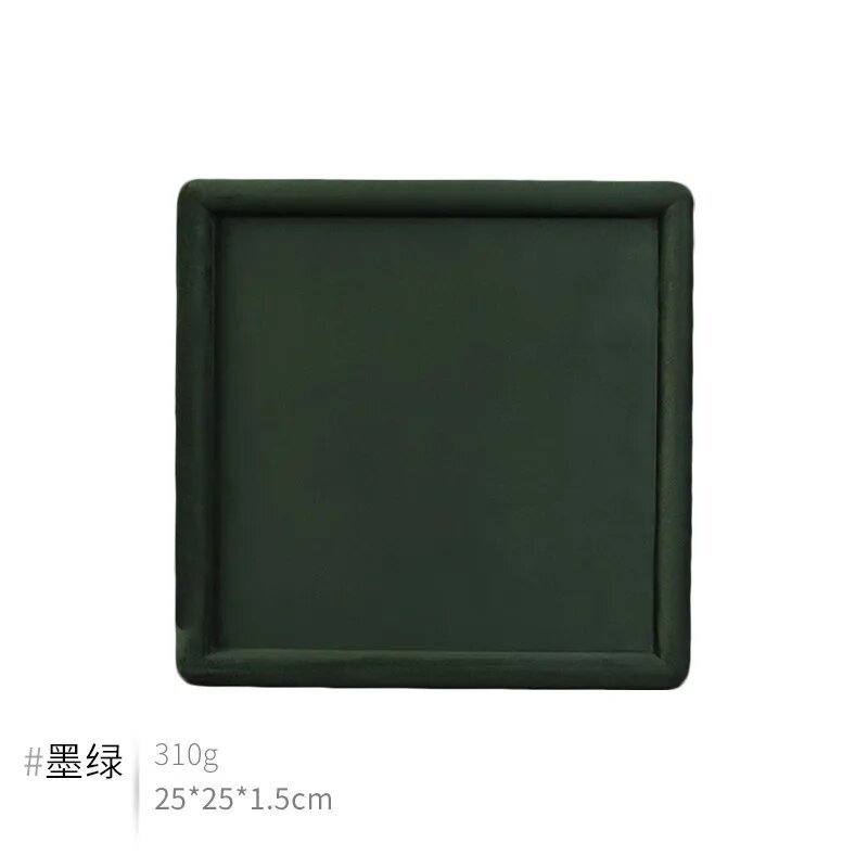 Круглый бамбуковый поднос для украшений Темно-зеленый, Dark green square
