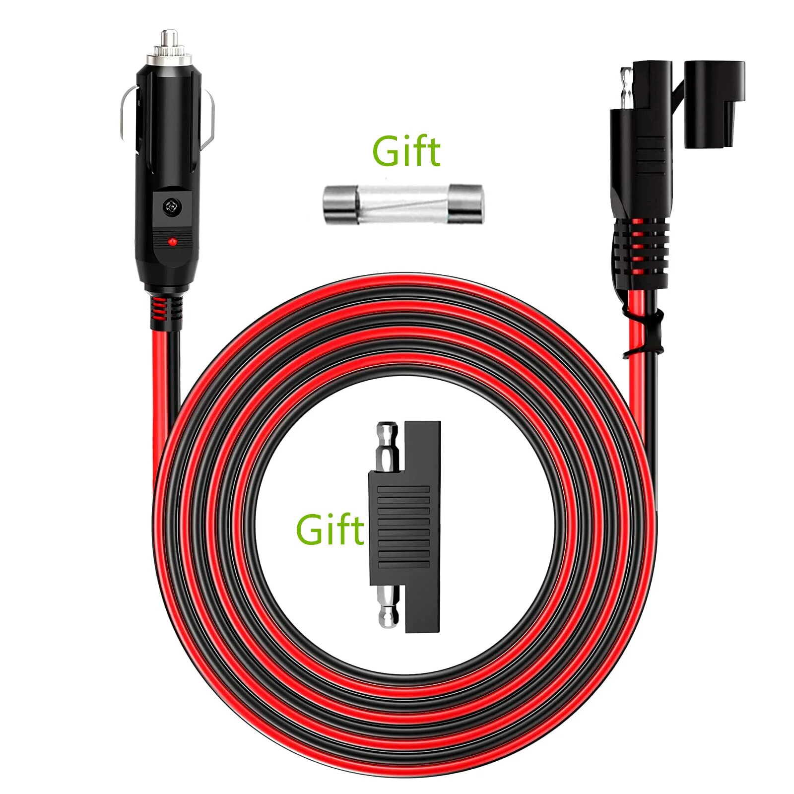 12 В 24 В 15A/20A автомобильный удлинитель прикуривателя 8 м 14AWG/16AWG автомобильный разветвитель зарядного устройства кабель розетка автоаксессуары, SAE-6FT-16AWG-15A