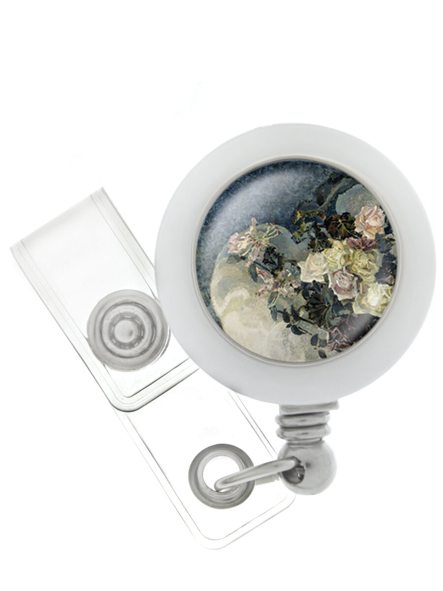 Держатель TINA BOLOTINA , для бейджа, с ретрактором, серебристый, Врубель