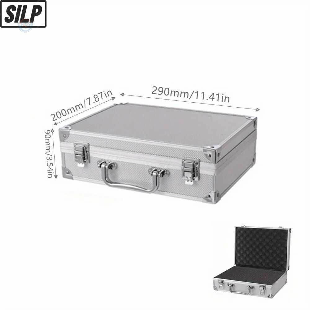 Алюминиевый кейс органайзер для инструментов, портативный строительный бокс с защитной губкой, лёгкий и прочный кейс для мелких деталей и ручного инструмента