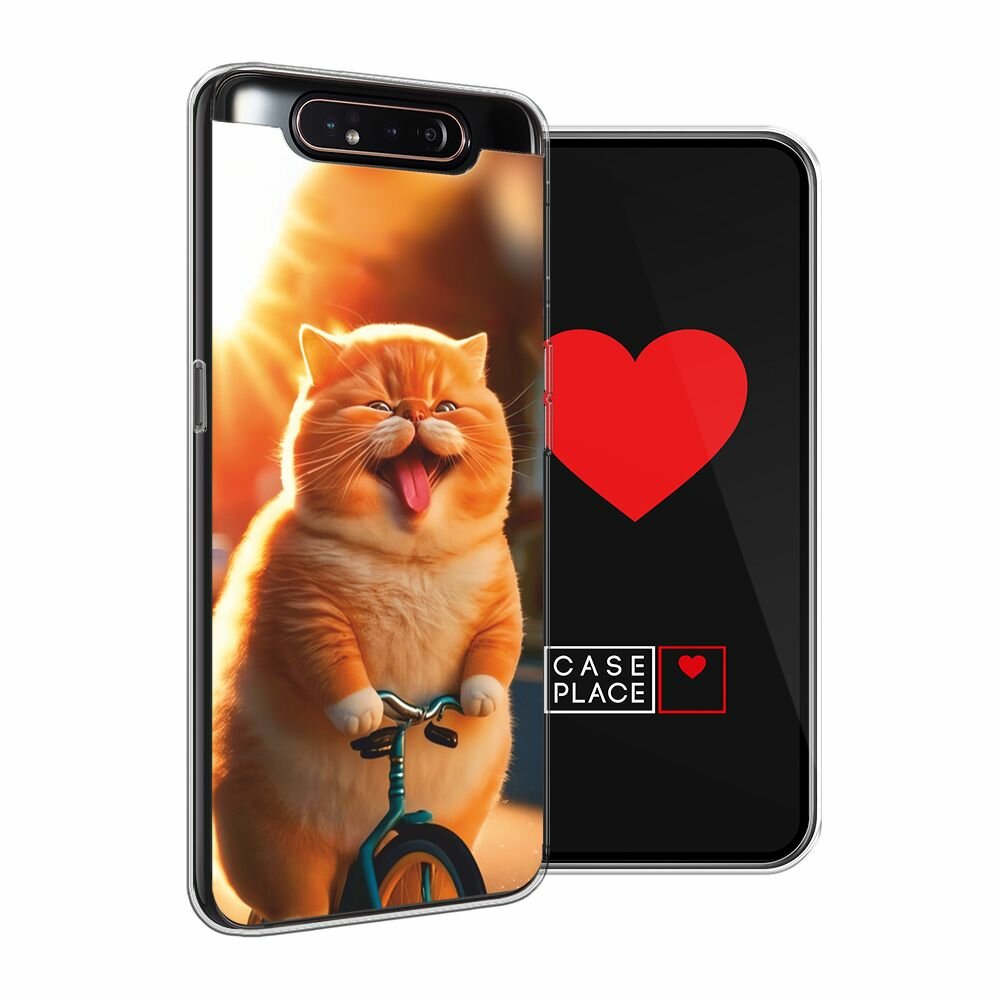 Чехол на Samsung Galaxy A80 / Самсунг Гэлакси A80 с принтом "Кот на велике" — фото 1