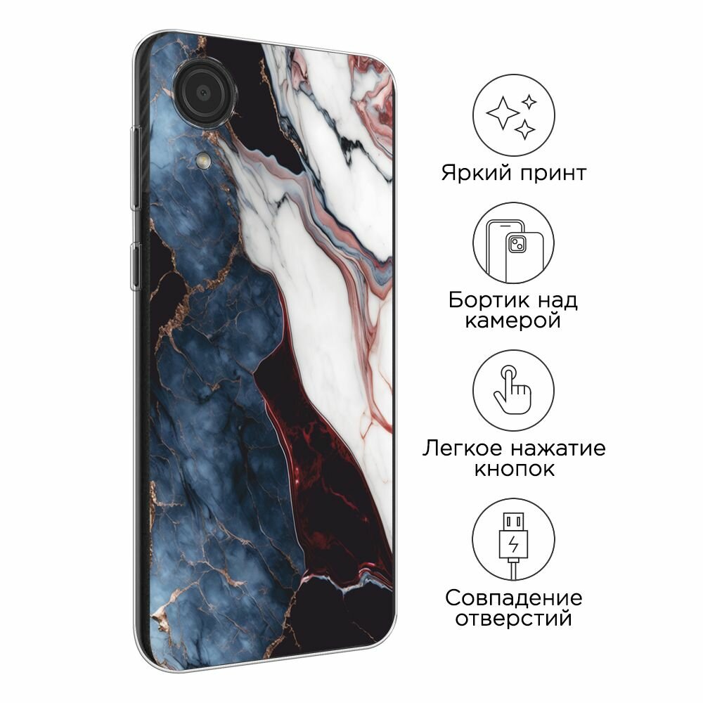 Чехол на Samsung Galaxy A03 Core / Самсунг Галакси А03 Core с принтом "Благородный мрамор" — фото 1