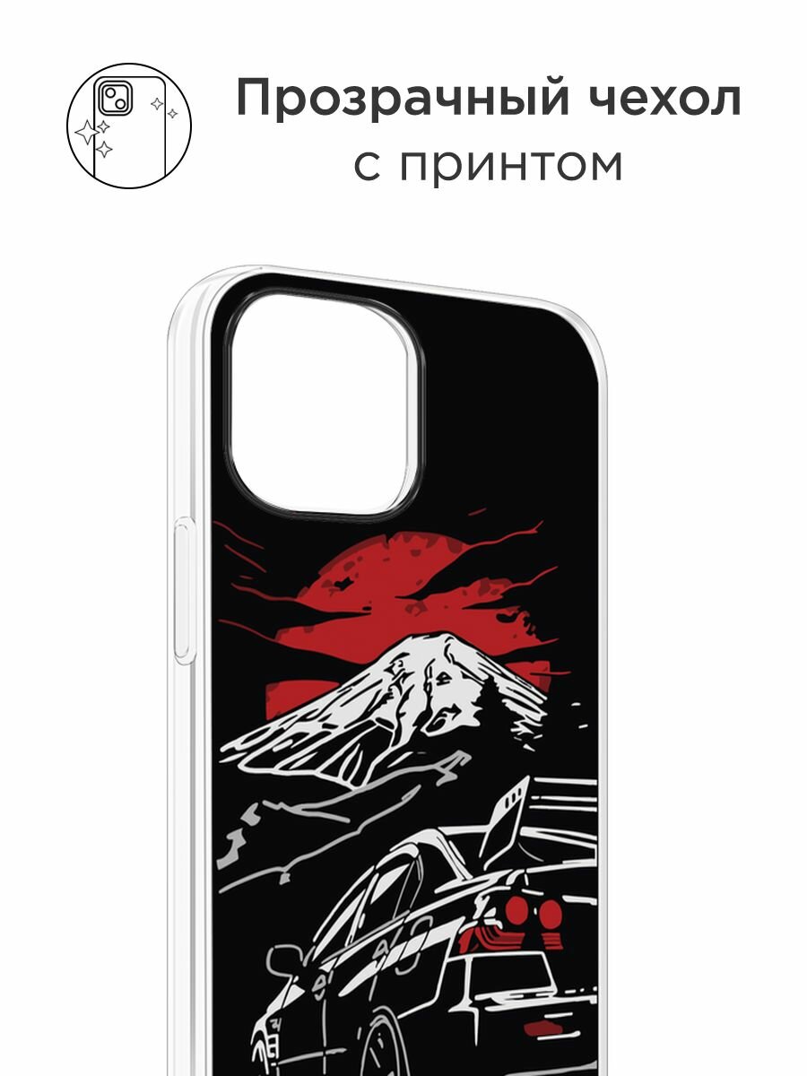 Чехол на Apple iPhone 6 Plus/6S Plus / Айфон 6 Плюс/Айфон 6С Плюс с принтом "Машина в горах JDM" — фото 1